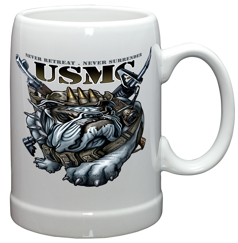 Saigon Sams Military Surplus Store Coffee Cup Usmc Never Retreat